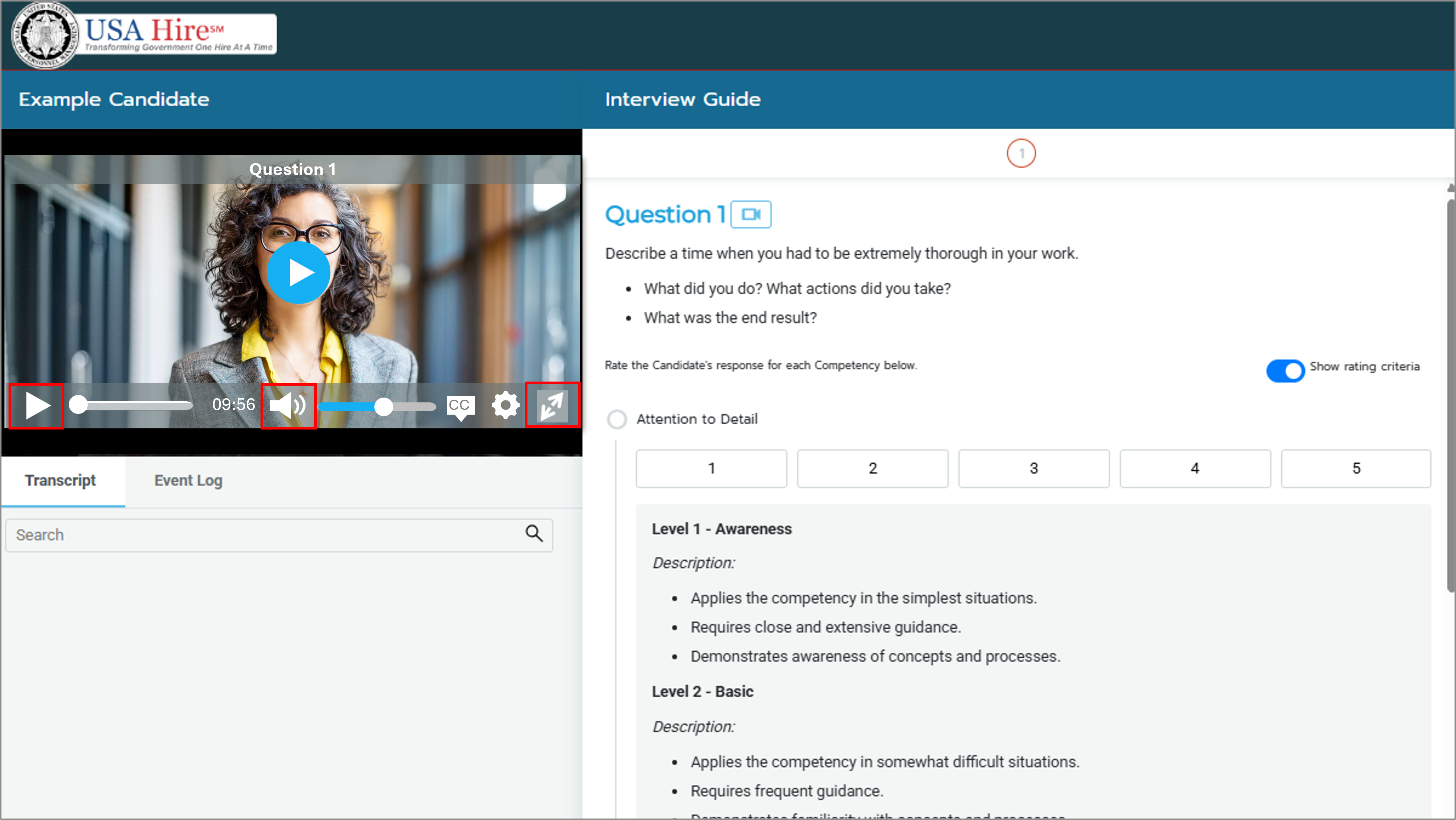 Reviewing an On-Demand Interview – USA Hire Interview Resource Center